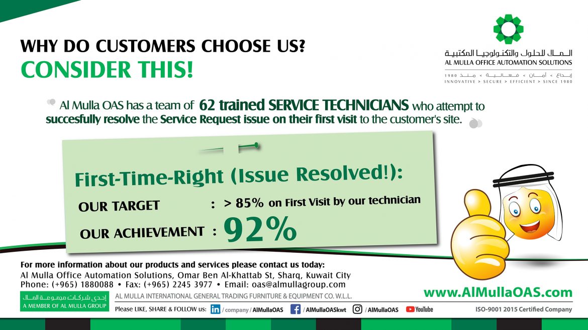Why Do Customers Choose Us? - Al Mulla Office Automation Solutions